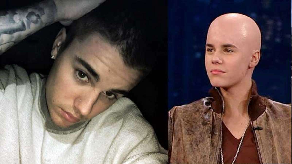 Justin Bieber shaves his head